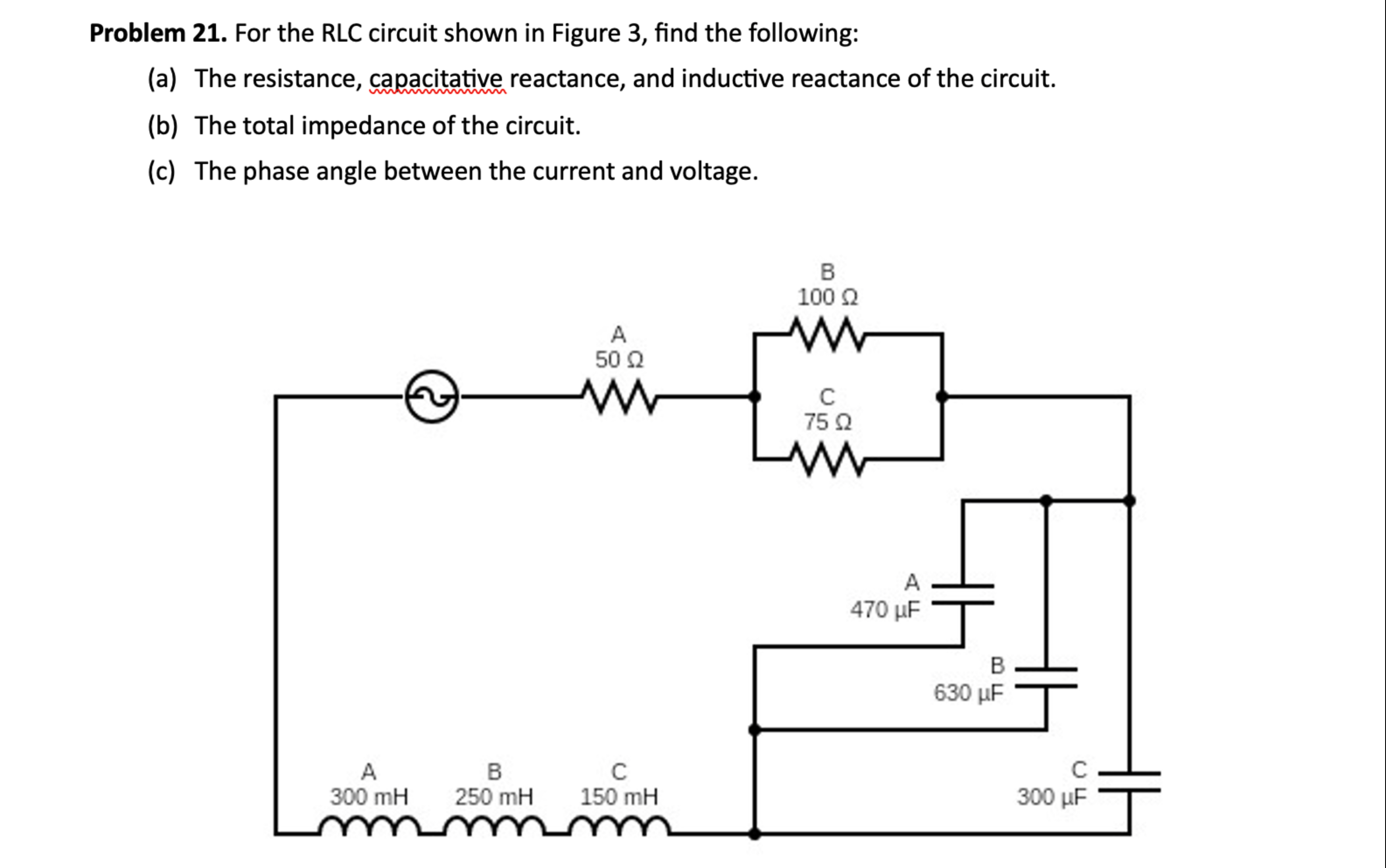 Solved Solve correctly with all steps ﻿For the RLC circuit | Chegg.com