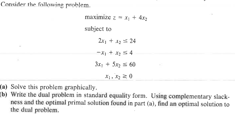 Solved Consider the following problem. ﻿maximize z=x1+4x2 | Chegg.com