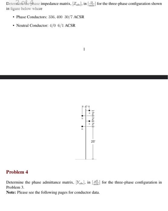 Solved Deterininethe phase impedance matrix, [Zabc], in | Chegg.com