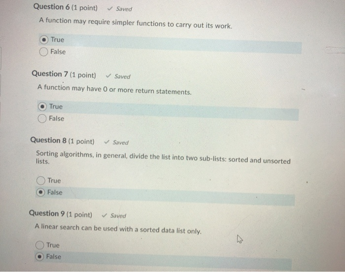Solved Question 2 (1 point) Saved Lists in Python are | Chegg.com Solved Question 2 (1 point) Saved Lists in Python are | Chegg.com