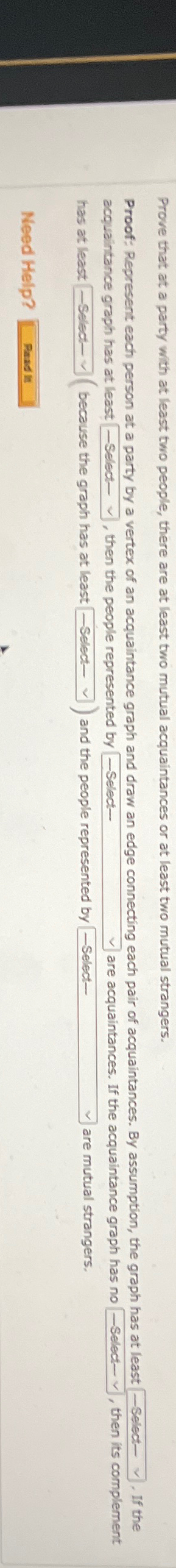 Solved Prove that at a party with at least two people, there | Chegg.com