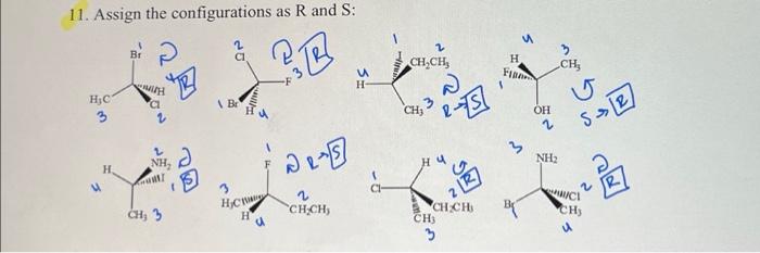 Solved 11. Assign the configurations as R and S : | Chegg.com Solved 11. Assign the configurations as R and S : | Chegg.com