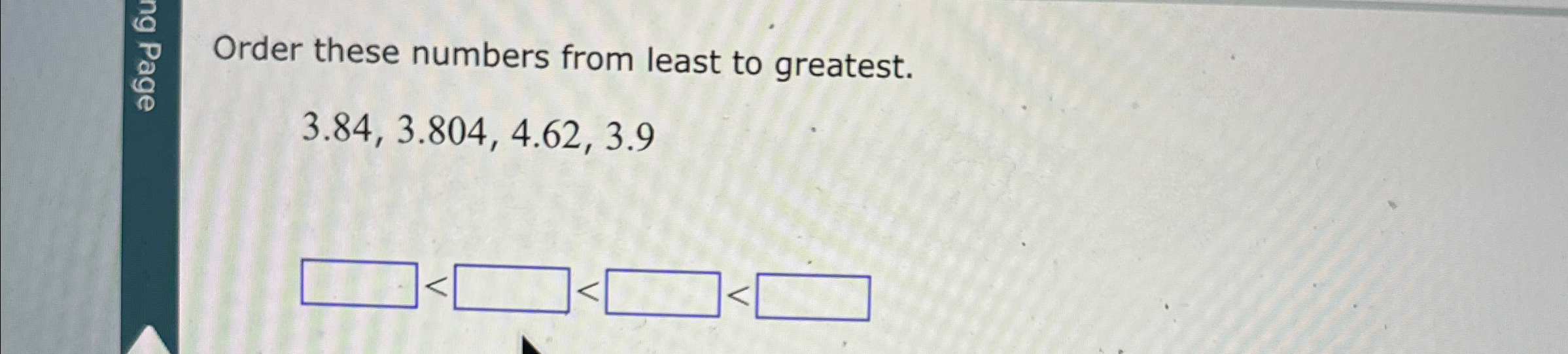 Solved Order these numbers from least to | Chegg.com