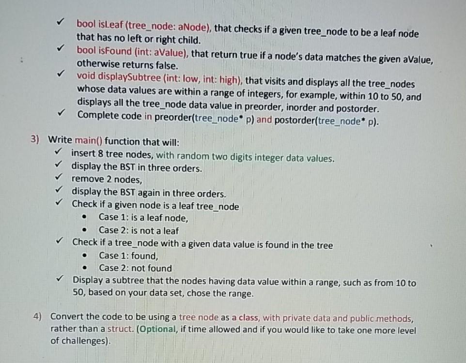 Solved Lab Tasks: Given a sample Binary Search Tree C++ | Chegg.com