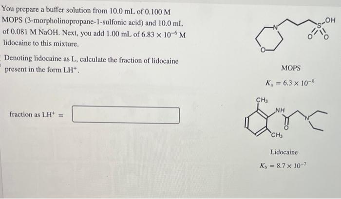 Solved You prepare a buffer solution from 10.0 mL of 0.100M | Chegg.com