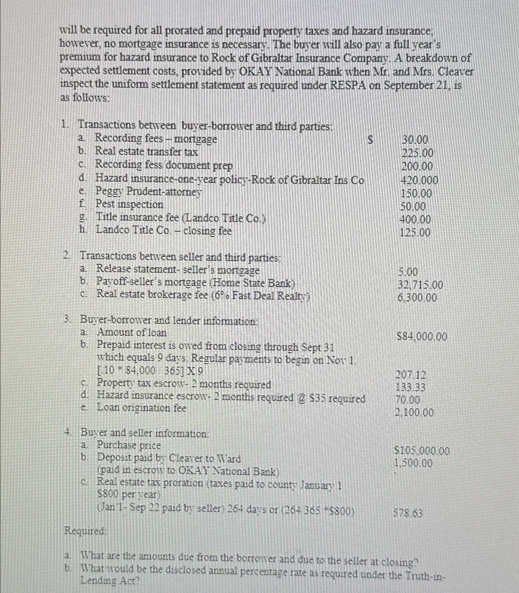 will be required for all prorated and prepaid | Chegg.com