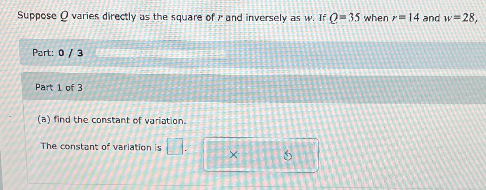 Solved Suppose Q ﻿varies directly as the square of r ﻿and | Chegg.com