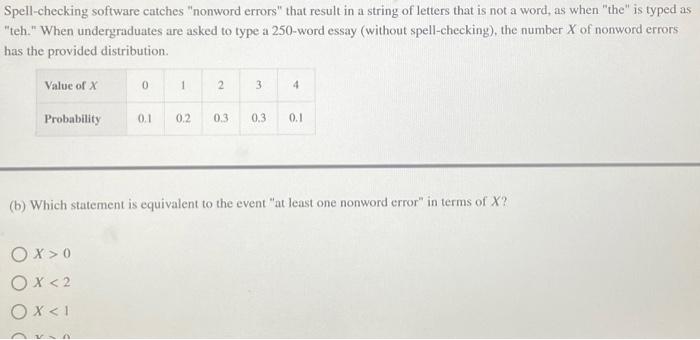 Solved Spell-checking software catches "nonword errors" that | Chegg.com