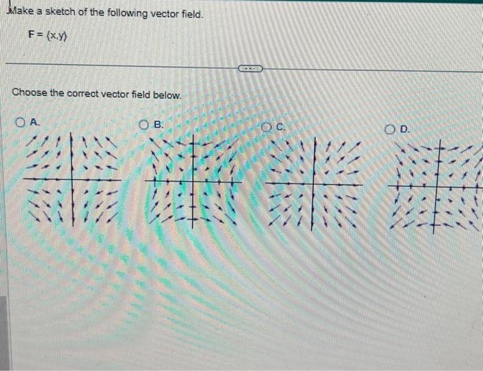 Solved Make a sketch of the following vector field. F= x,y | Chegg.com