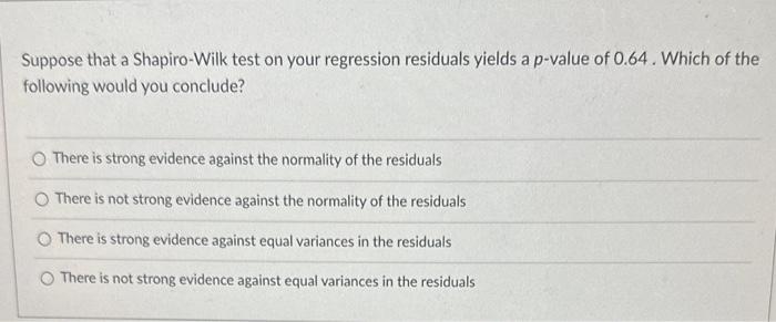 Solved With the plot of residuals below for an ANOVA model, | Chegg.com