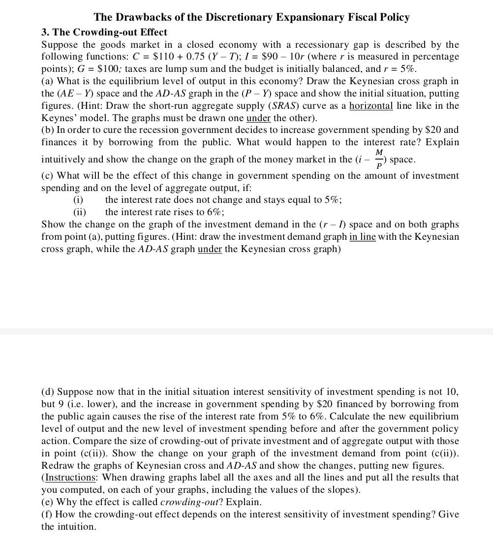 Solved The Drawbacks of the Discretionary Expansionary | Chegg.com