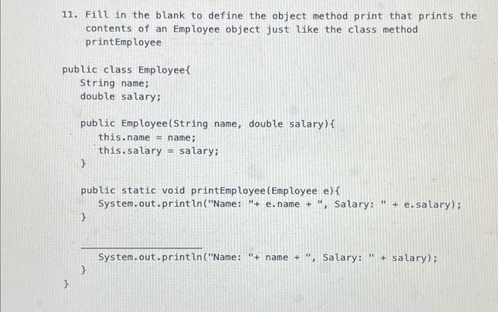 Solved Fill in the blank to define the object method print | Chegg.com