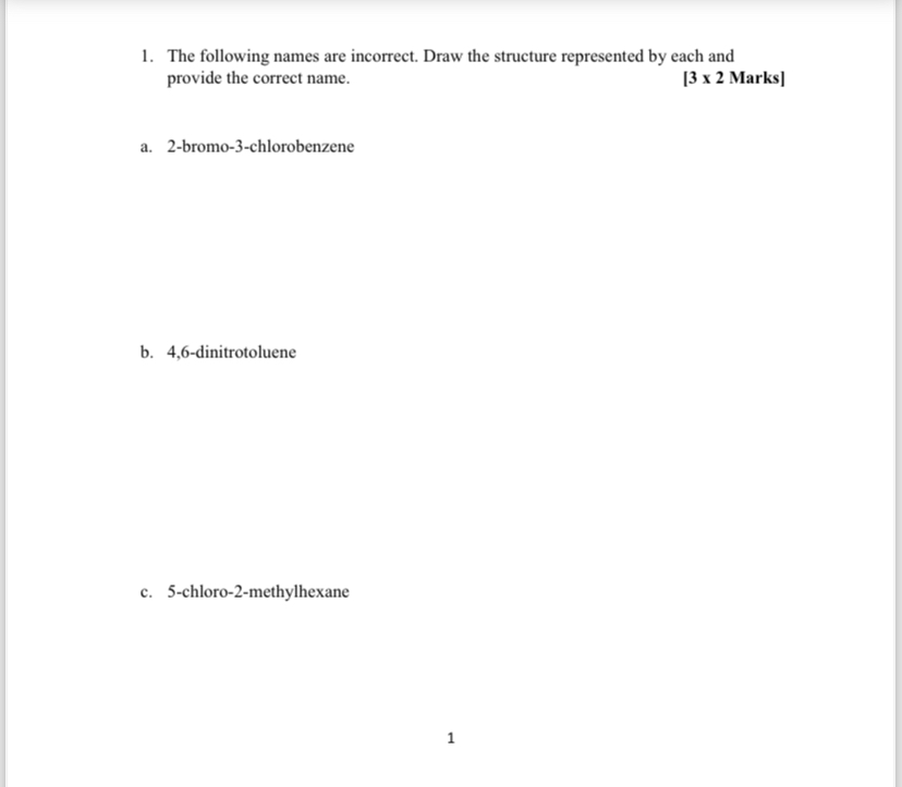 Solved The following names are incorrect. Draw the structure | Chegg.com