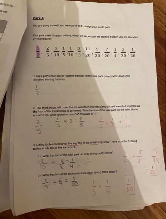 Solved table below. Once you have designed Park 3, calculate | Chegg.com
