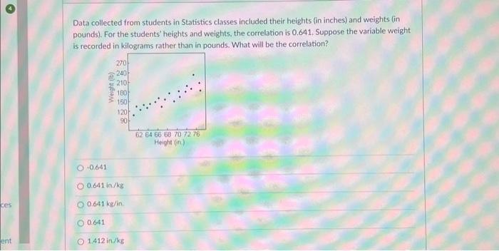 Solved Data collected from students in Statistics classes | Chegg.com