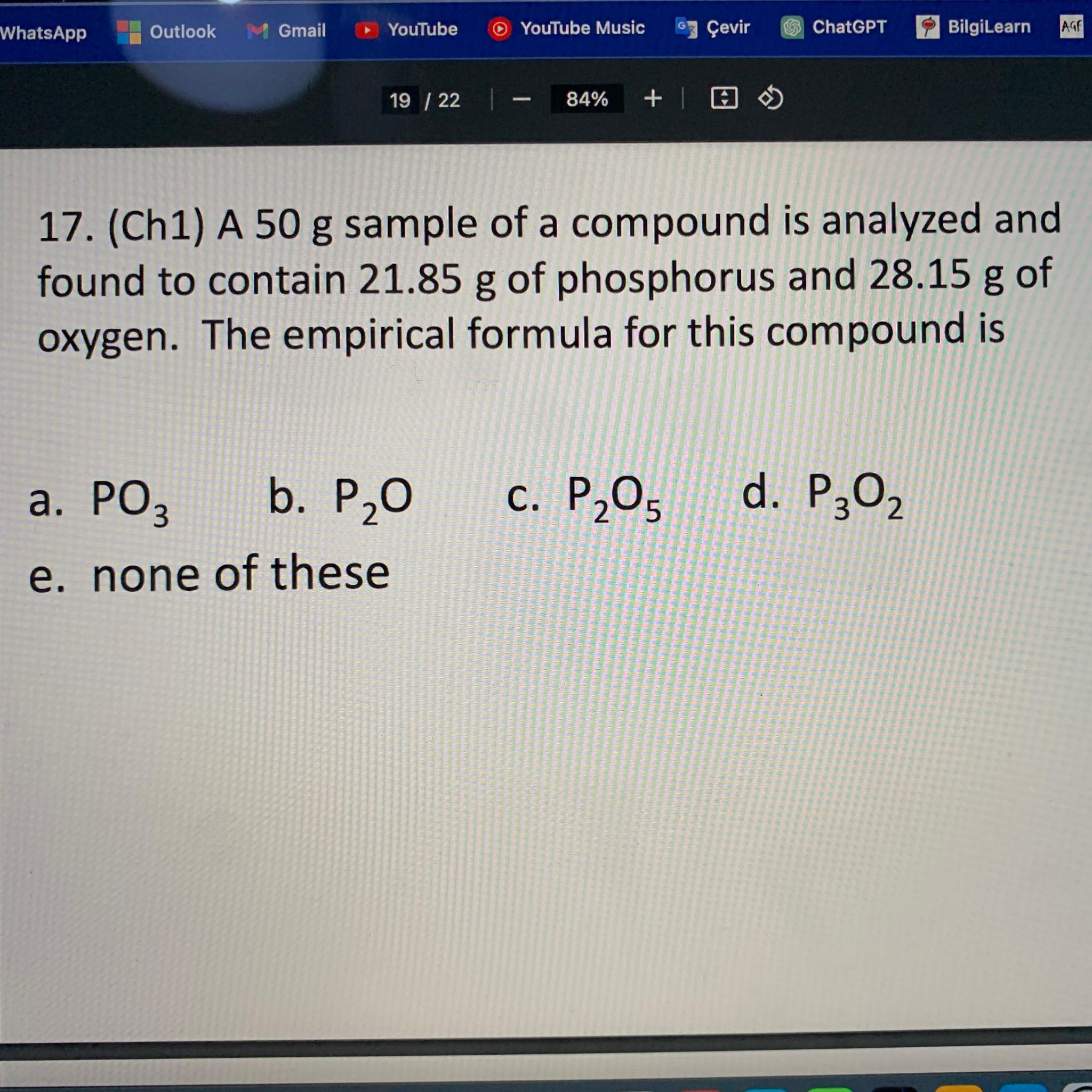 Solved (Ch1) ﻿A 50g ﻿sample of a compound is analyzed and | Chegg.com
