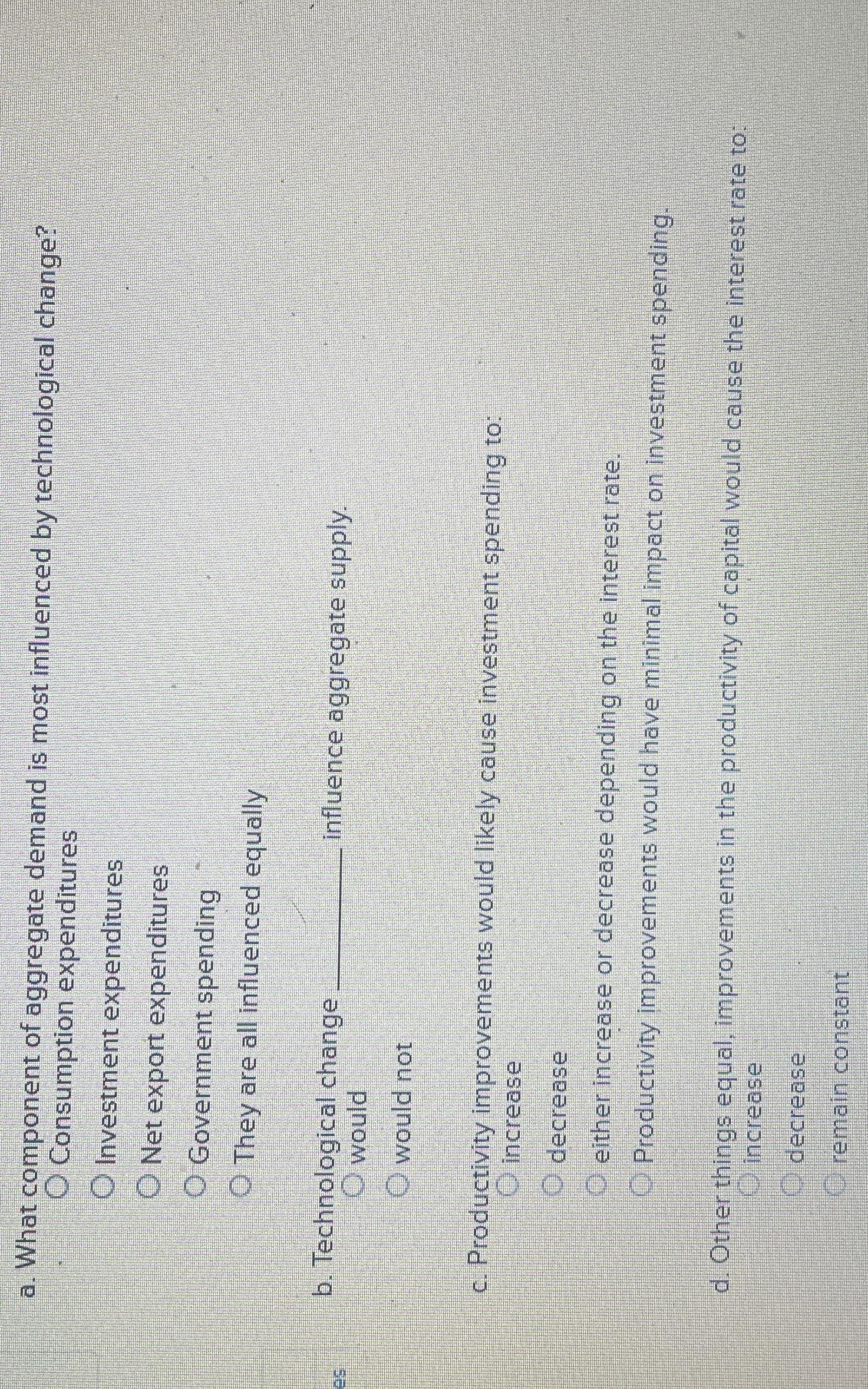 Solved a. ﻿What component of aggregate demand is most | Chegg.com