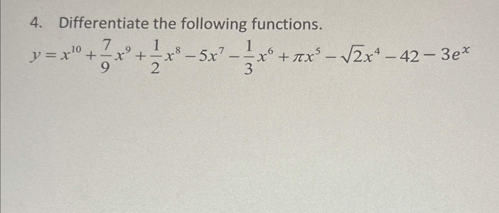 Solved Differentiate the following | Chegg.com