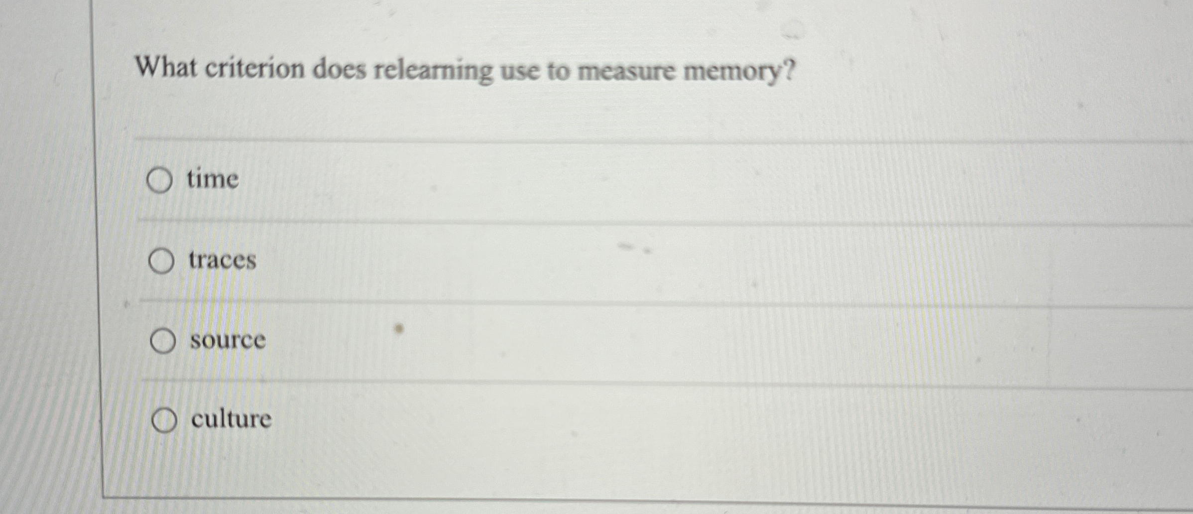 Solved What criterion does relearning use to measure | Chegg.com
