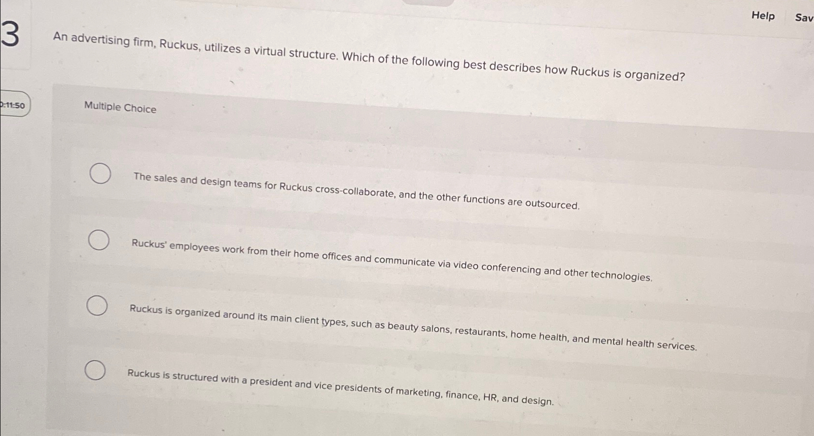Solved HelpSavAn advertising firm, Ruckus, utilizes a | Chegg.com