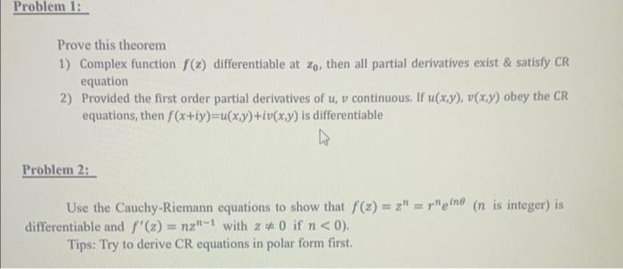 Solved Prove this theorem 1) Complex function f(z) | Chegg.com