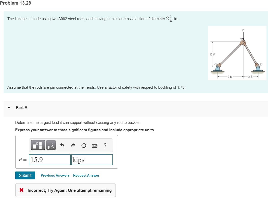Solved Problem 13.28 ﻿The linkage is made using two A992 | Chegg.com