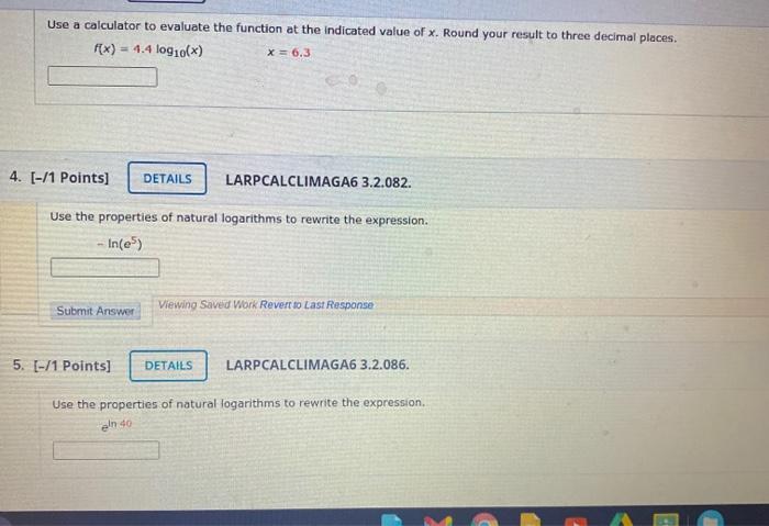 Solved Use a calculator to evaluate the function at the | Chegg.com