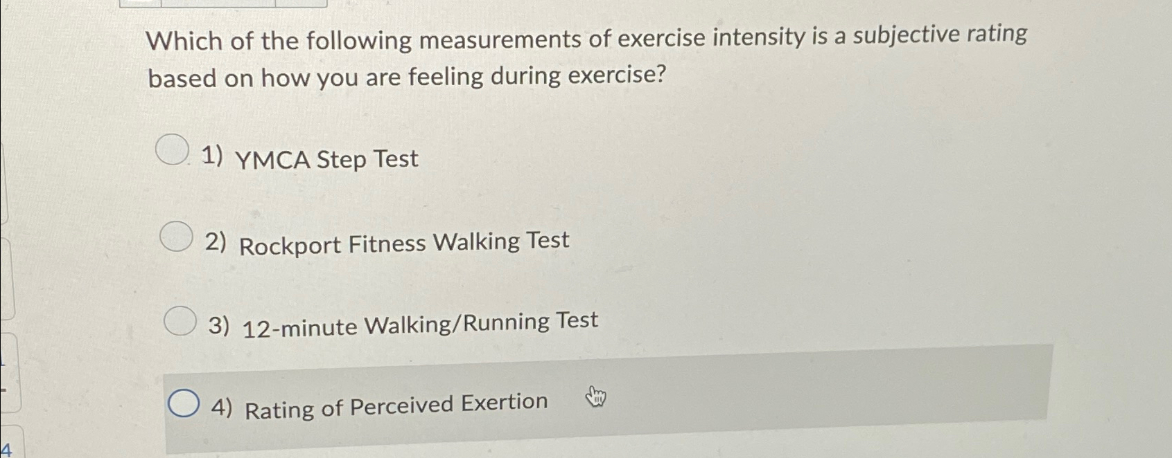 Solved Which of the following measurements of exercise | Chegg.com
