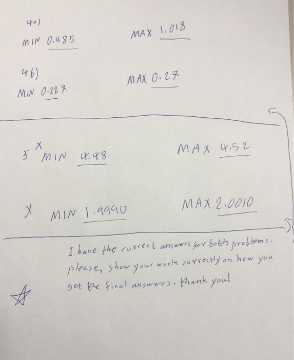 Solved Using Figure 4 4a Determine The Minimum And Maximum 6783