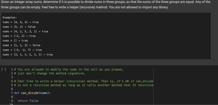 Solved in python, dont change the parameters given at the | Chegg.com