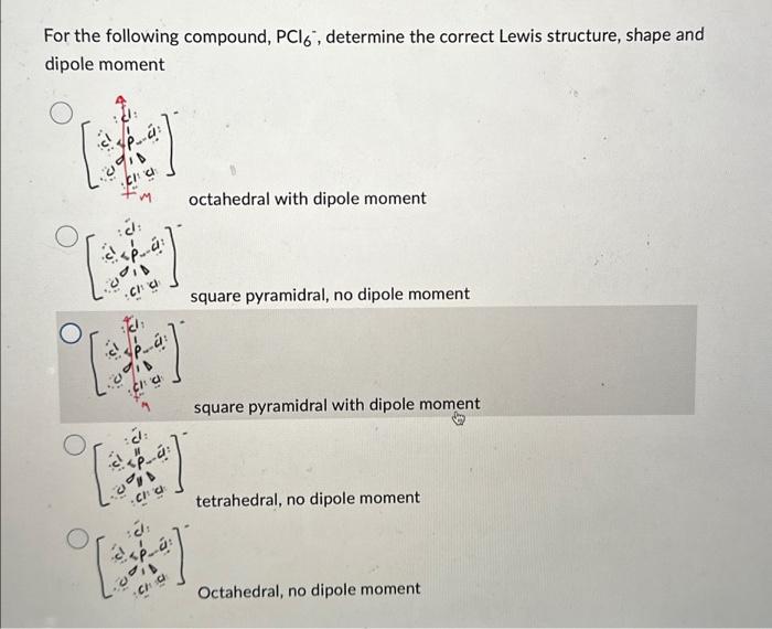 [Solved]: For the following compound, PC16, determine the co
