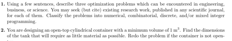 Solved Using a few sentences, describe three optimization | Chegg.com