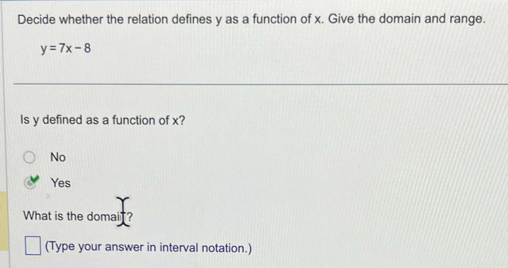 Solved Decide whether the relation defines y ﻿as a function | Chegg.com