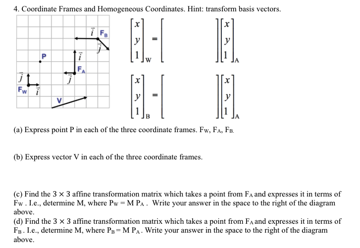 Solved Coordinate Frames and Homogeneous Coordinates. Hint: | Chegg.com