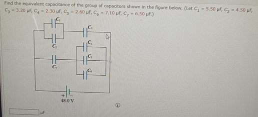 Solved Find the equivalent capacitance of the group of | Chegg.com
