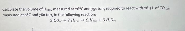 Solved Calculate the volume of H2(g), measured at 26∘C and | Chegg.com