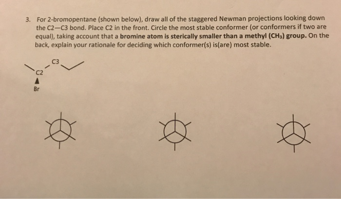Solved 3. For 2-bromopentane (shown below), draw all of the | Chegg.com