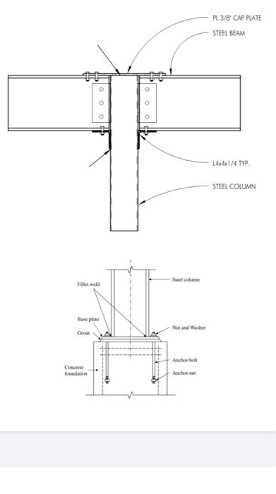 Solved PL 3/8' CAP PLATE STEEL BEAM 14.4x1/4 TYP STEEL | Chegg.com