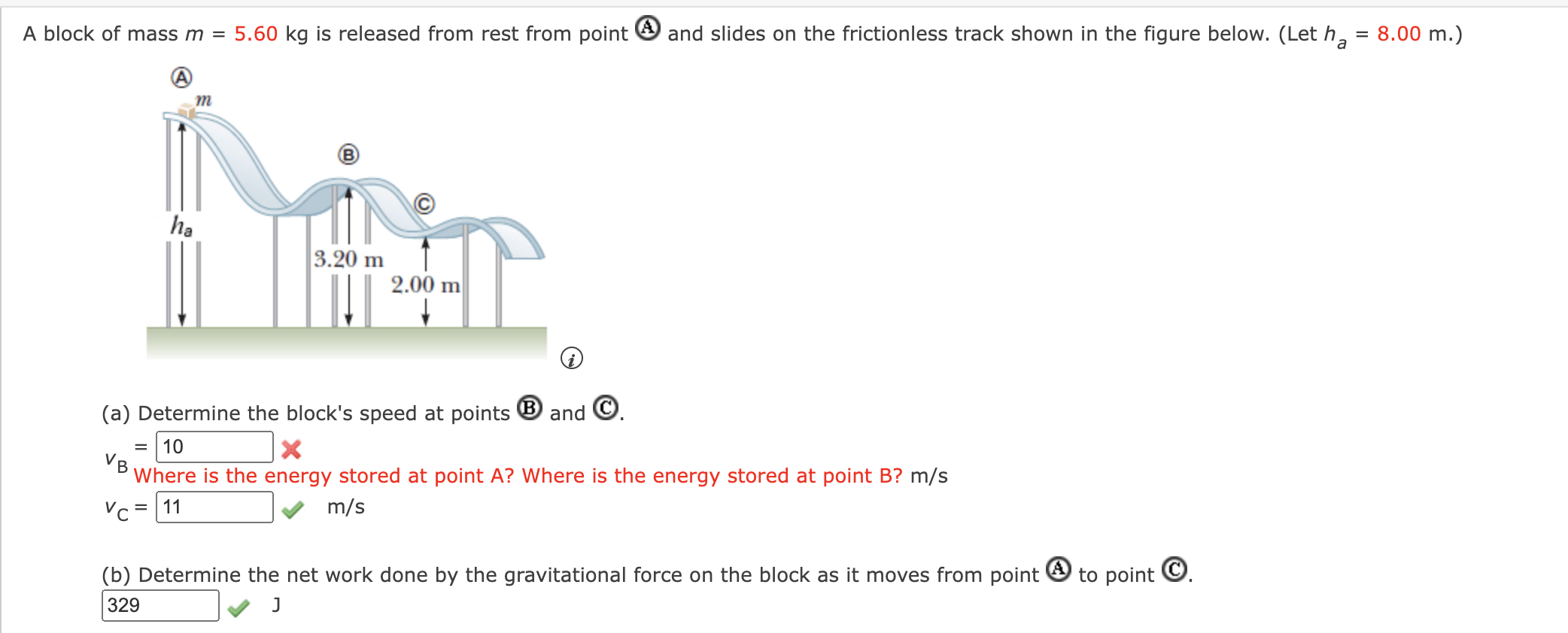 Solved A block of mass m=5.60kg ﻿is released from rest from | Chegg.com
