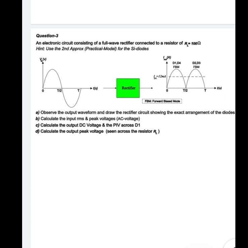Solved Question 4 Draw the exact shape of output waveform | Chegg.com