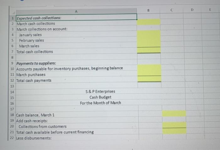 Solved 1 Preparing a Cash Budget with Supporting Schedules | Chegg.com