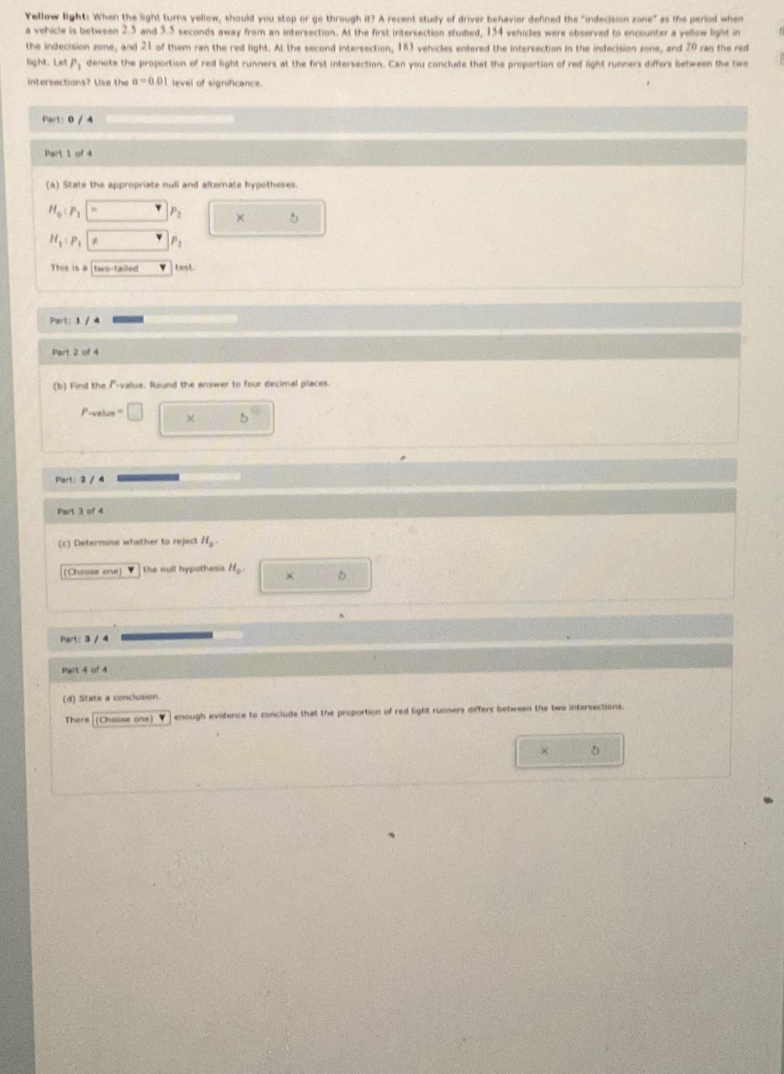 Solved intersections? Use the \\\\alpha =0.01 level of | Chegg.com