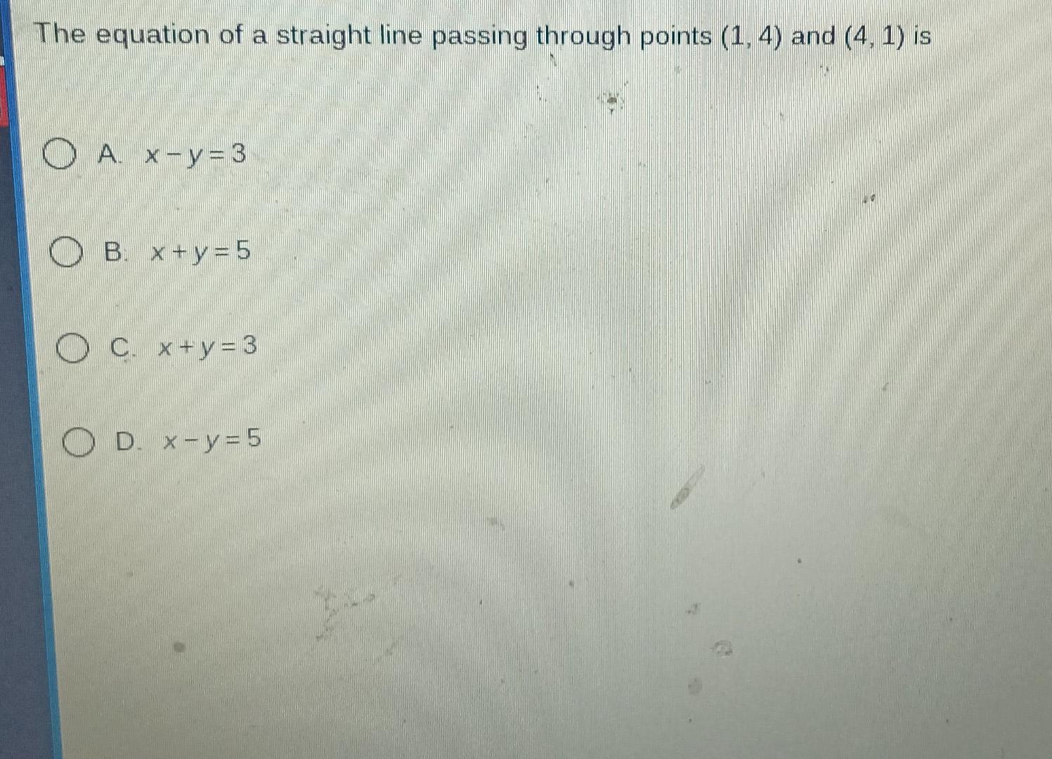 Solved The Equation Of A Straight Line Passing Through