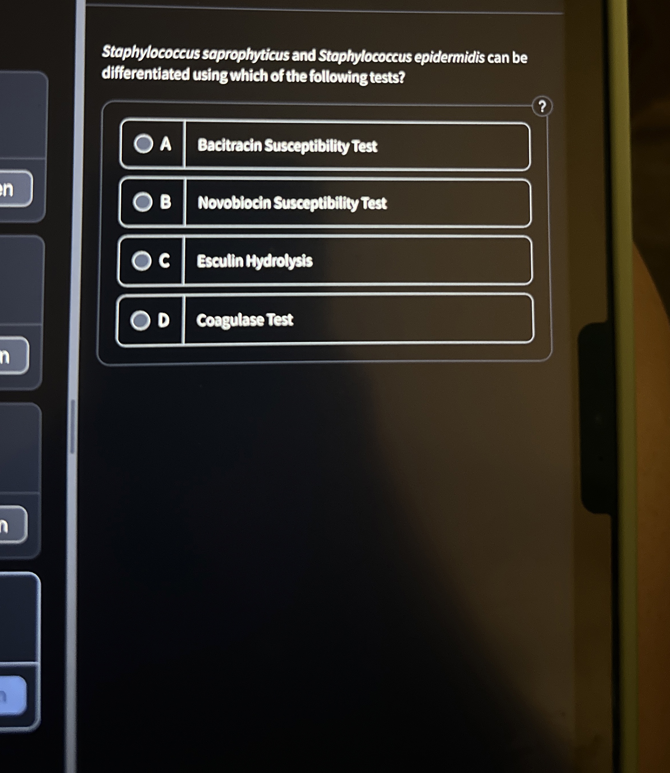 Solved Staphylococcus saprophyticus and Stophylococcus | Chegg.com