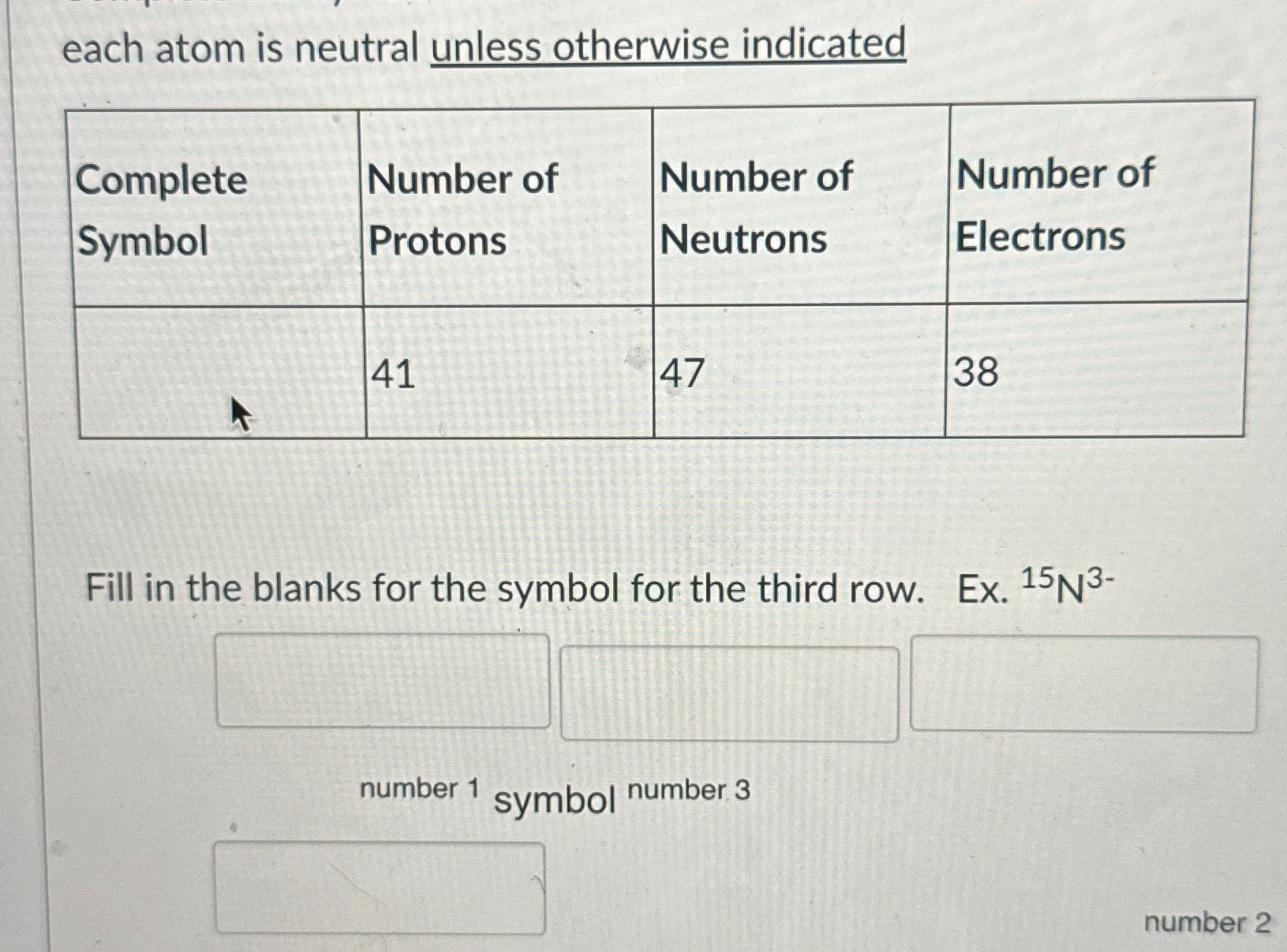 Solved each atom is neutral unless otherwise | Chegg.com