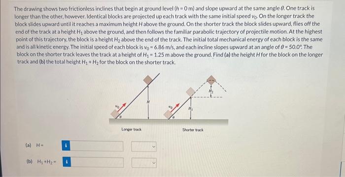 Solved The drawing shows two frictionless inclines that | Chegg.com