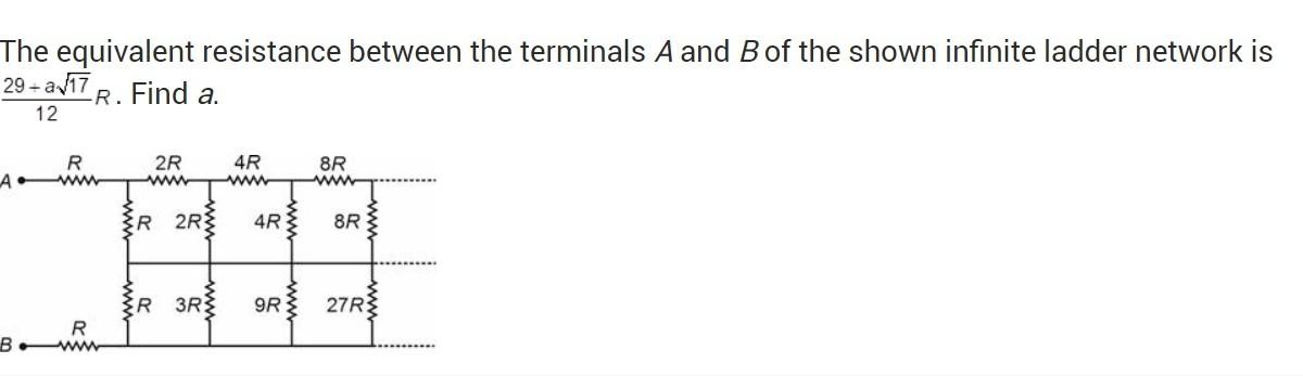 Solved The equivalent resistance between the terminals A and | Chegg.com
