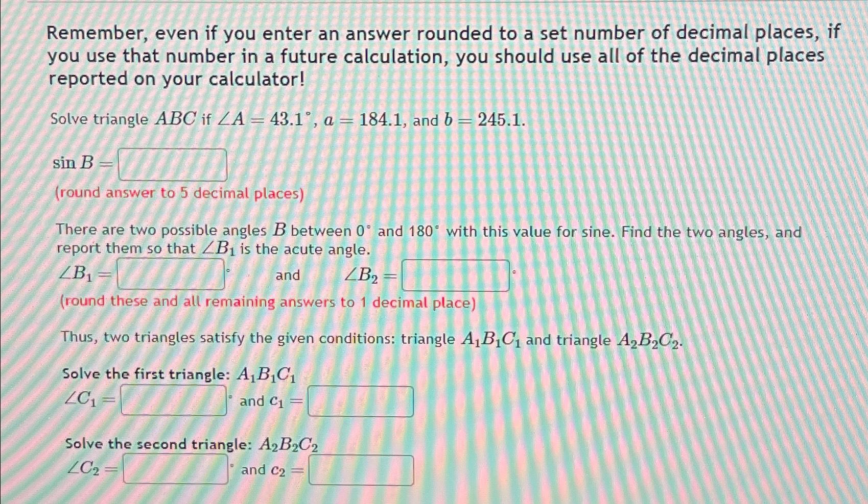 Solved Remember, even if you enter an answer rounded to a | Chegg.com