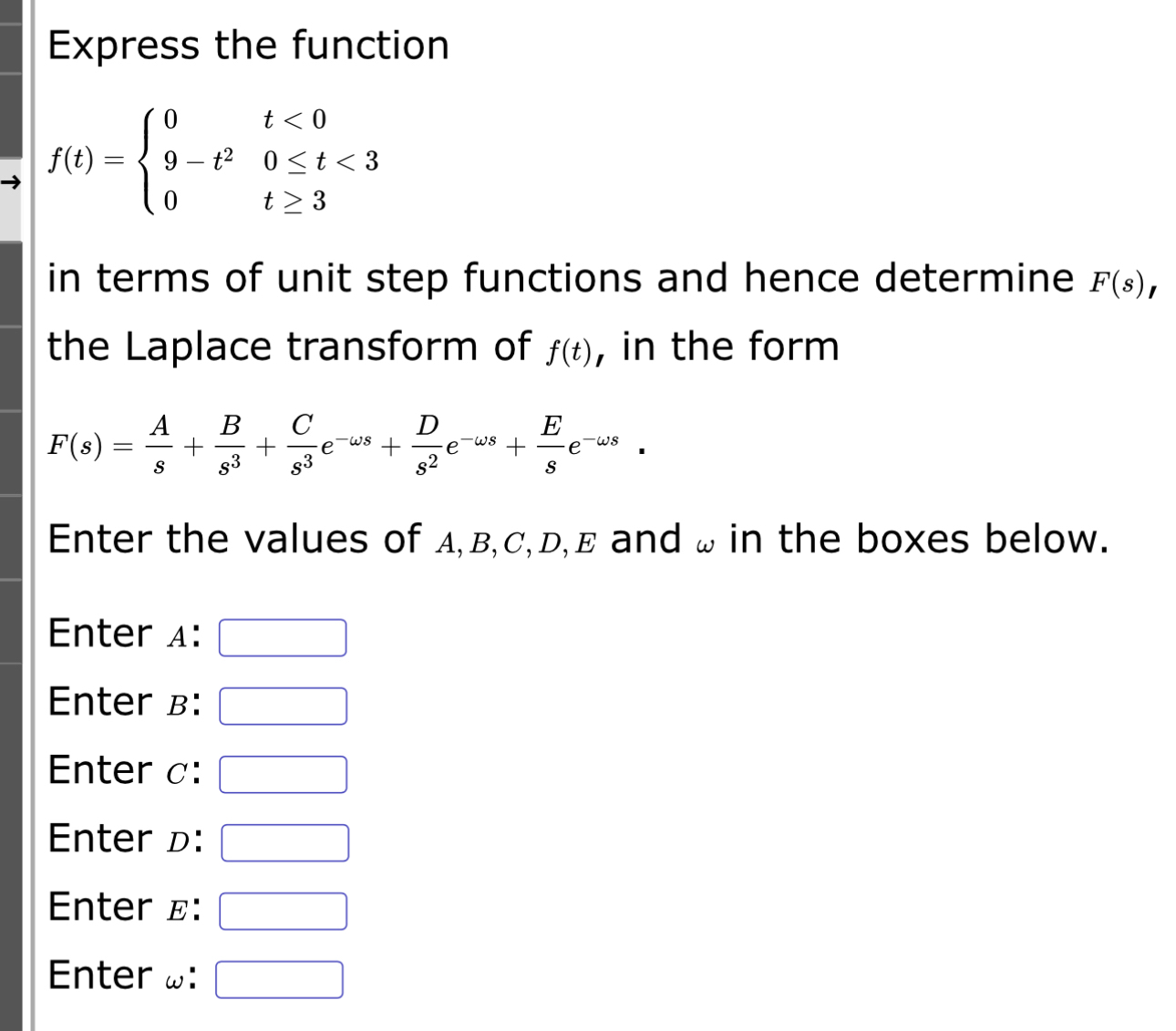 Solved Express the functionf(t)={0,t