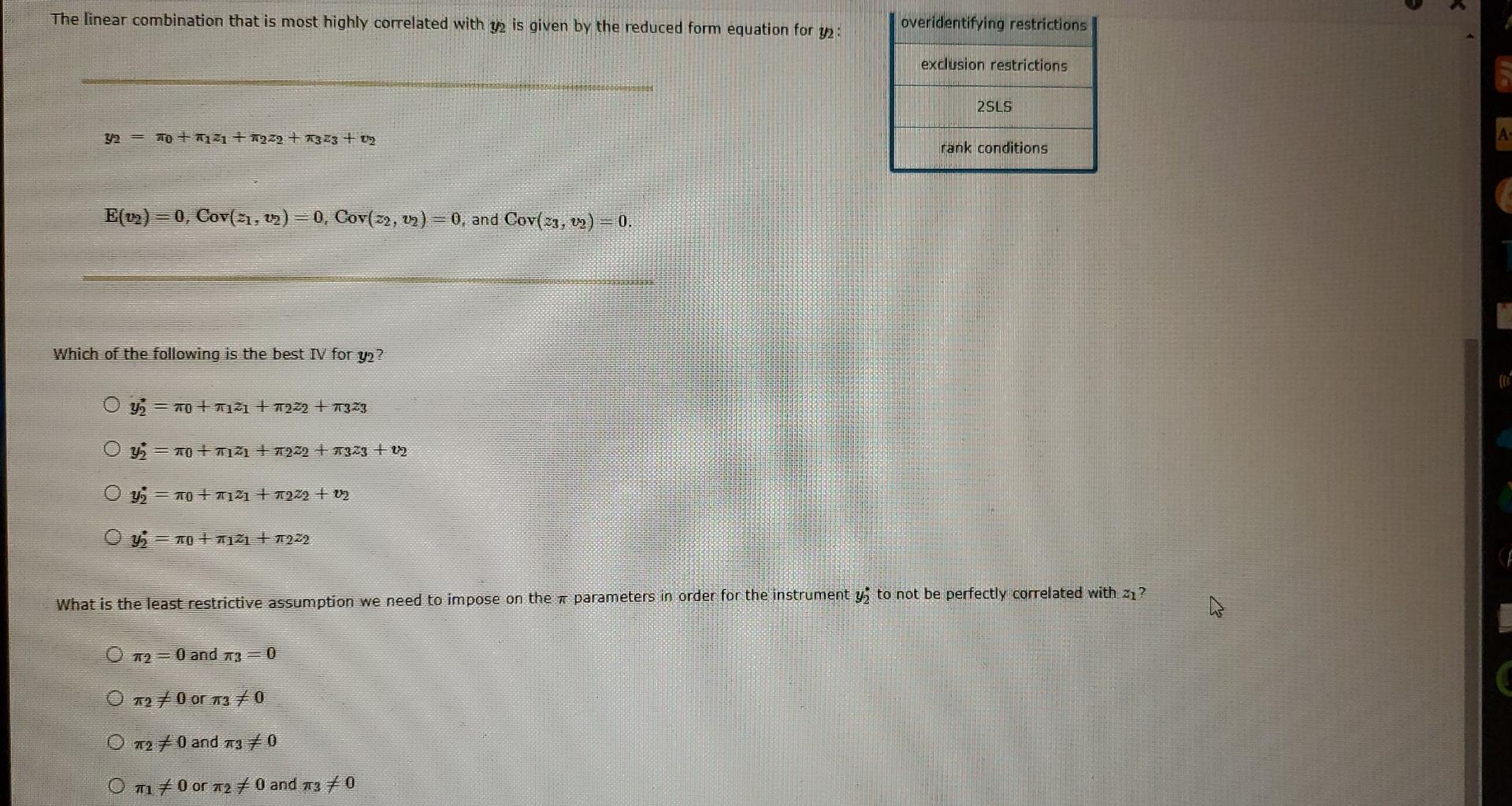 Solved 6. A single endogenous explanatory variable Consider | Chegg.com